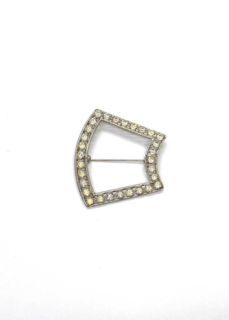 40s H Pomerantz Rhinestone Pin Rectangular Brooch - Etsy