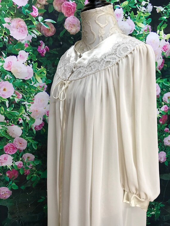 60s Claire Sandra Ivory Peignoir Lucie Ann Bridal Robe - Gem