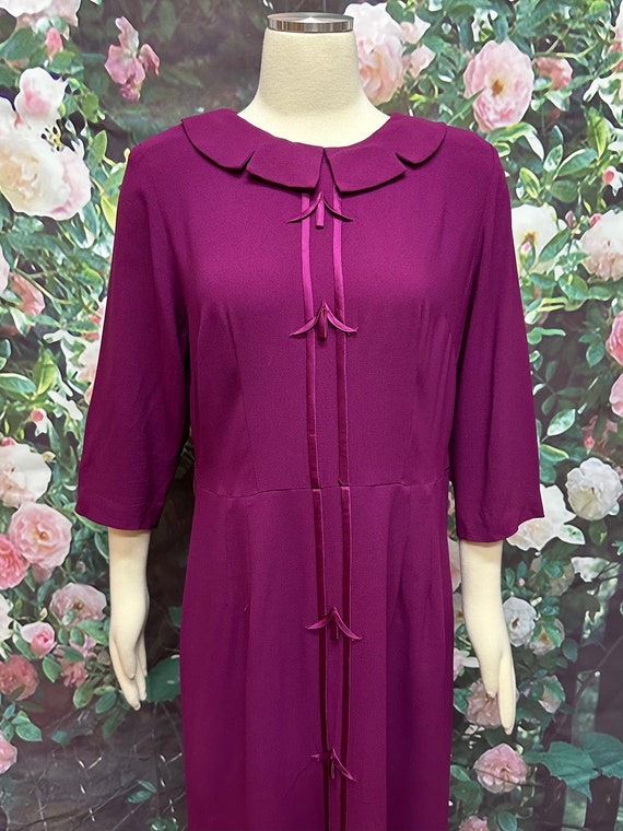 40s Plum Purple Day Dress Sensibly Young Fashions Plu… - Gem