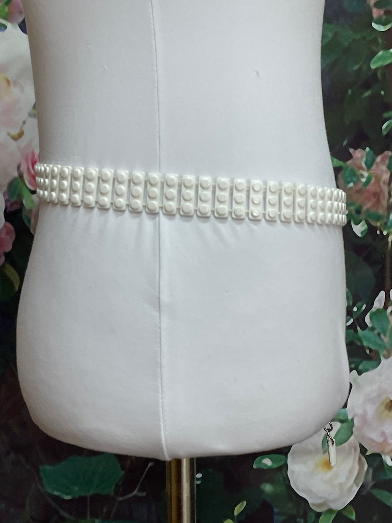 70s White Plastic Interlocking Brick Belt | Etsy