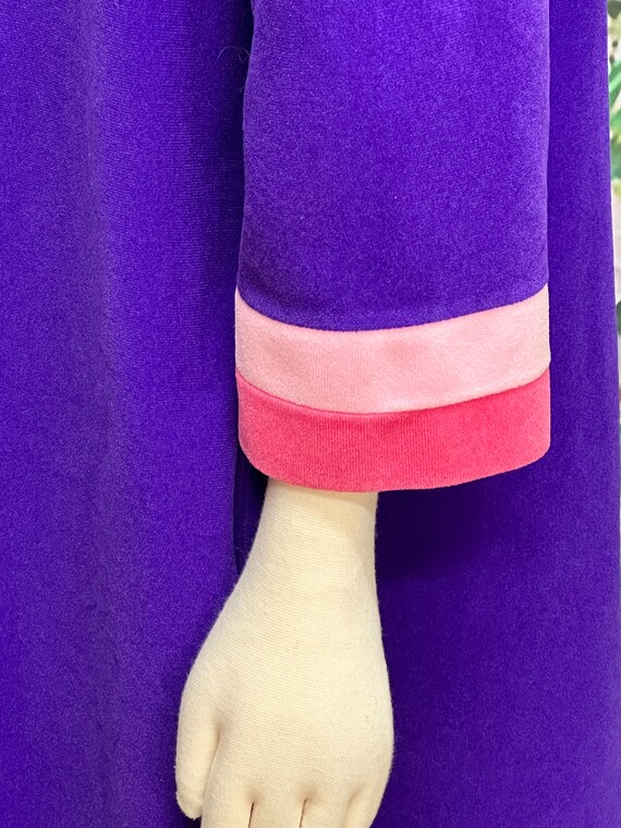 70s Vanity Fair Purple Stripe Robe Zip Up Pink - Gem