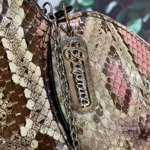 70s Caprice Scalloped Python Purse Pastel Snake Clutch - Gem