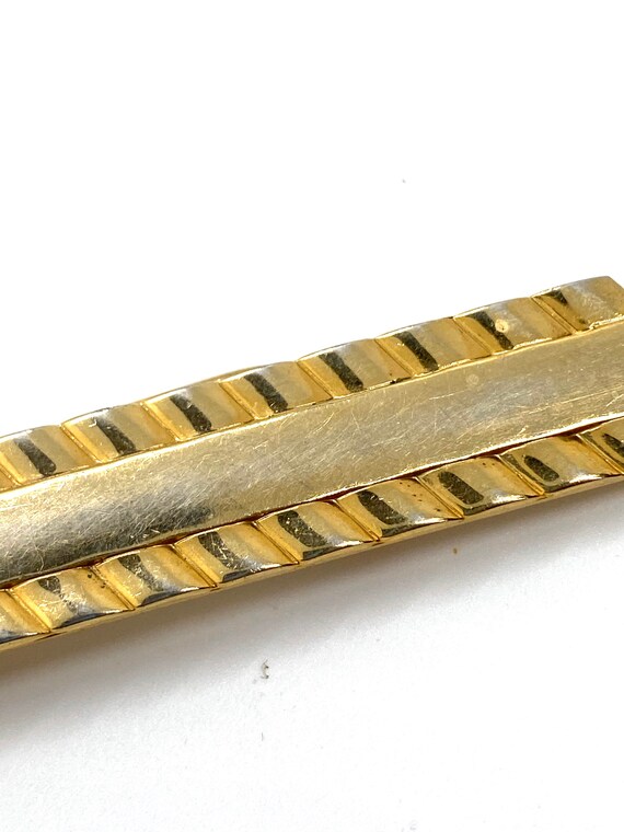 60s Hadley Gold Fluted Tie Bar Money Clip - Gem