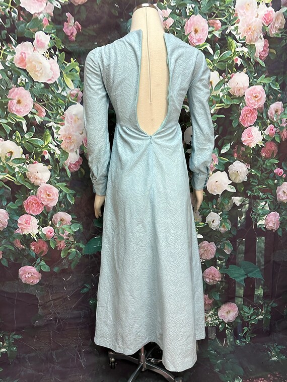 70s Powder Blue Lace Regency Maxi Dress XS - Gem