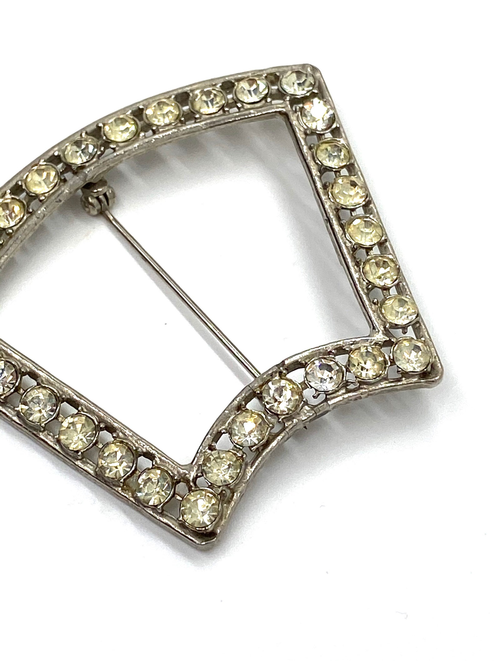 40s H Pomerantz Rhinestone Pin Rectangular Brooch - Etsy