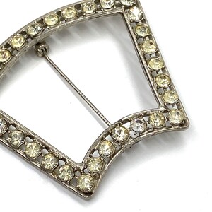 40s H Pomerantz Rhinestone Pin Rectangular Brooch - Etsy