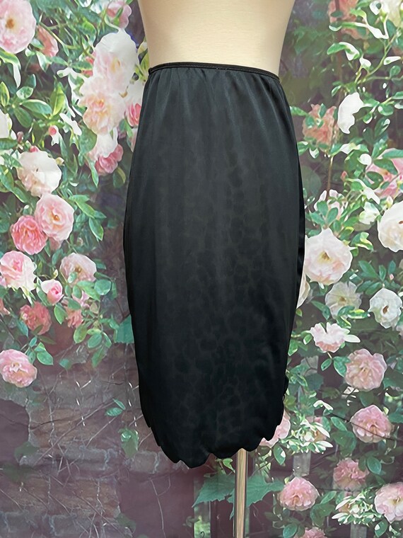 80s Cheetah Print Slip Reversible Black Nylon Half Sl… - Gem