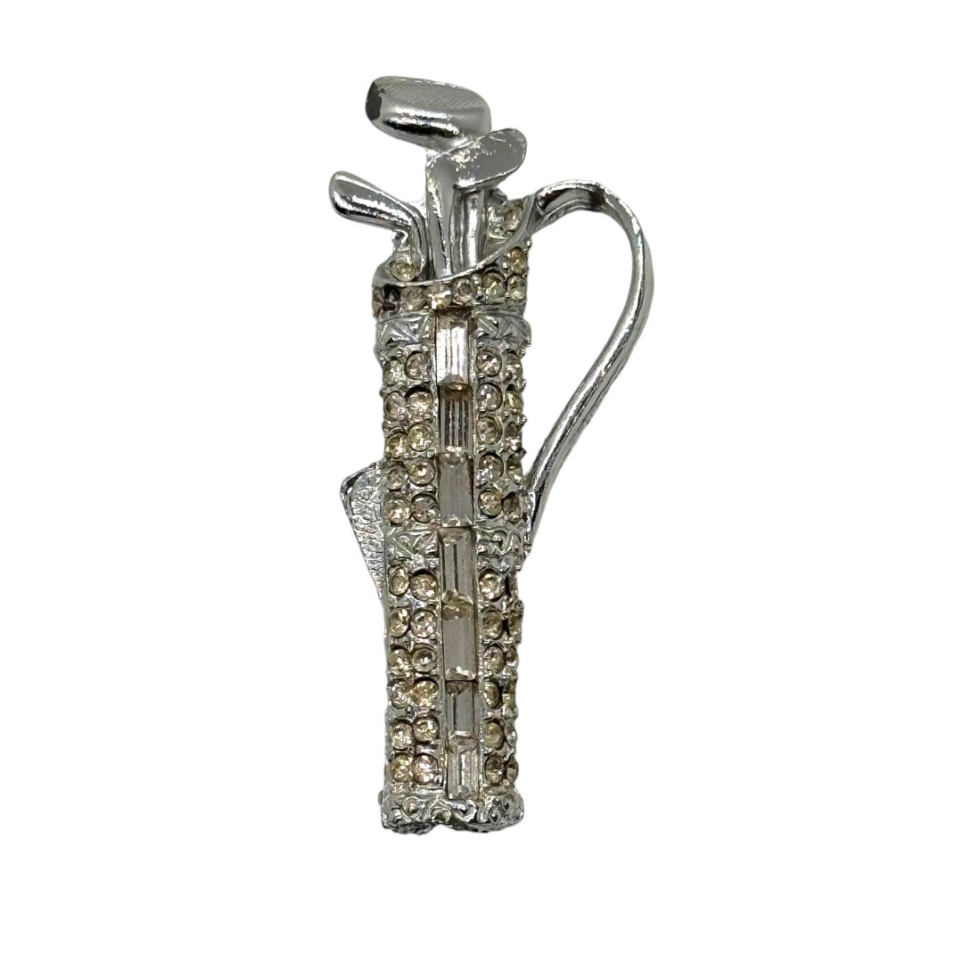 60s Rhinestone Gold Club Brooch Gift for Golfer - Etsy