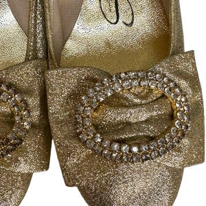 60s Socialites Gold Lame Pumps Rhinestone Buckle Size 6 Narrow - Etsy