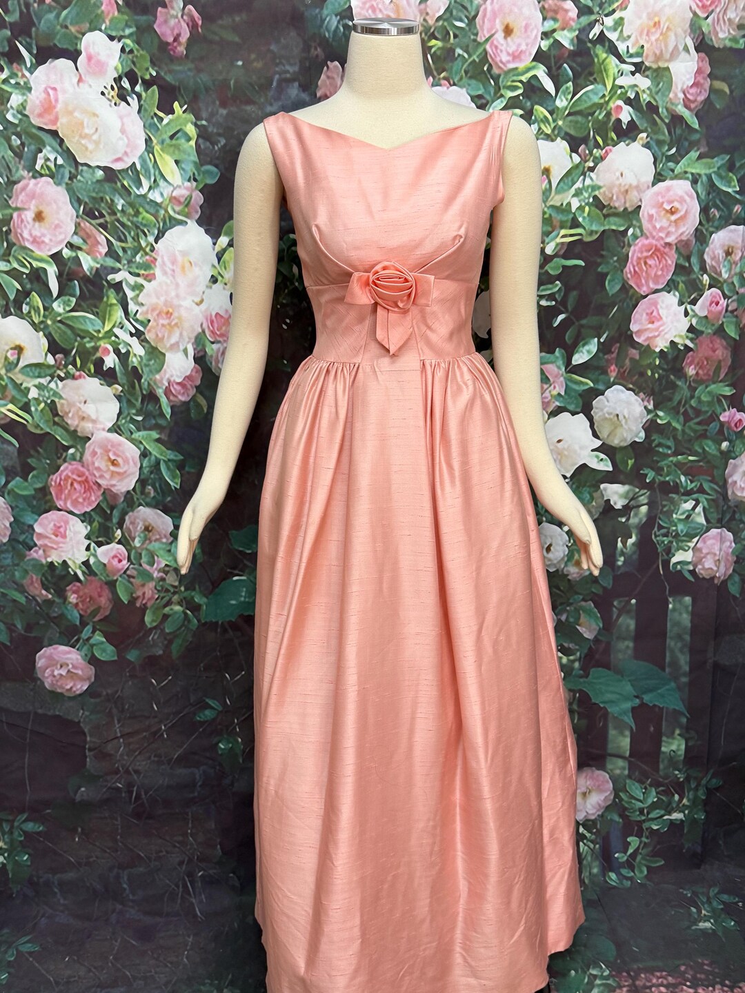 60s Lorrie Deb Pink Dupioni Ball Gown XS - Etsy