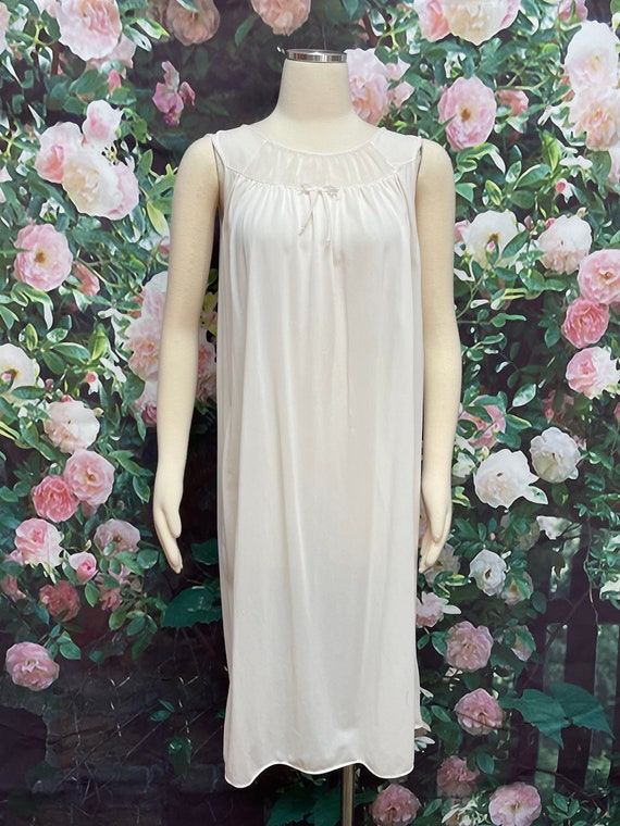 60s White Chiffon Negligee Peignoir Set Bridal Nightg… - Gem