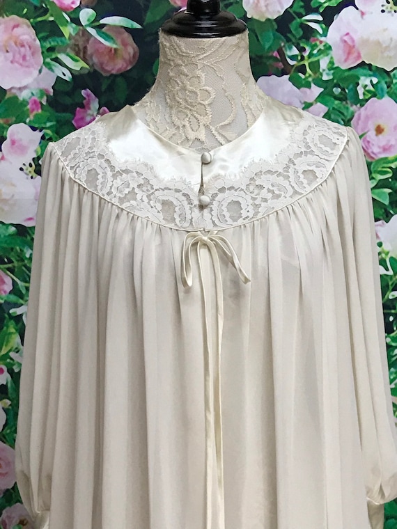 60s Claire Sandra Ivory Peignoir Lucie Ann Bridal Robe - Gem