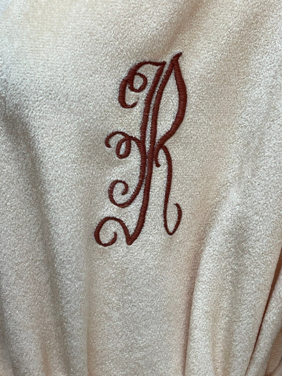 60s Royalcama Tan Monogrammed Letter R Robe - Gem