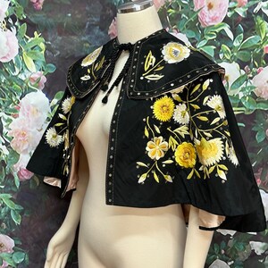 40s Black Satin Embroidered Spanish Cape Matador Antique Cloak - Etsy