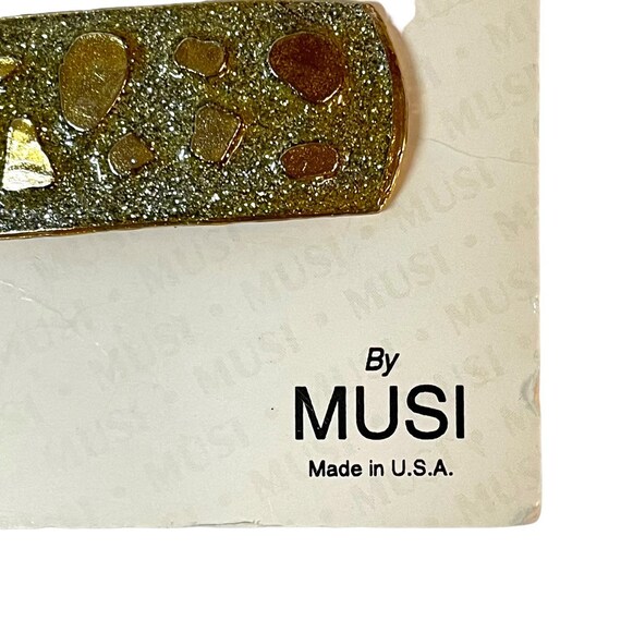 70s Musi Gold Glitter Shoe Clips Rectangle Buckle Dea… - Gem