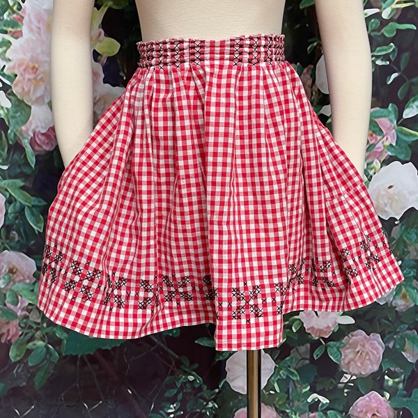 Red Gingham Apron - Etsy