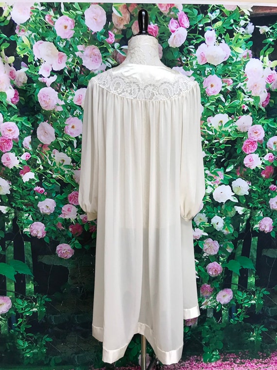 60s Claire Sandra Ivory Peignoir Lucie Ann Bridal Robe - Gem