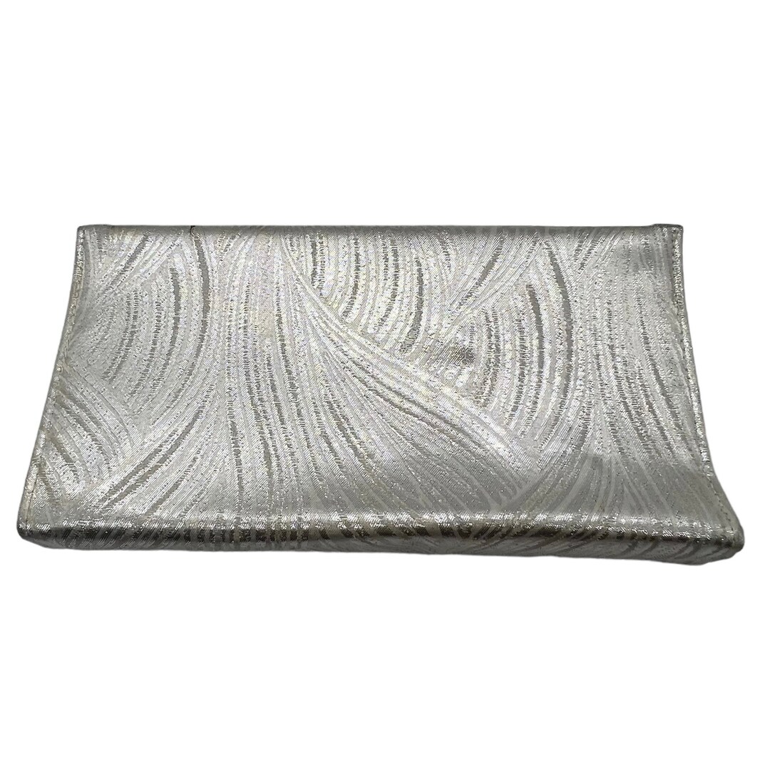70s Silver Lame Swirl Clutch Purse Hinge Top - Etsy