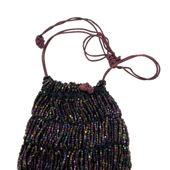 20s Purple AB Micro Beaded Reticule Bag Purse - Gem