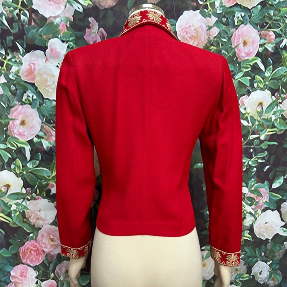 80s Positive Attitude Red Jacket Gold Embroidery - Gem