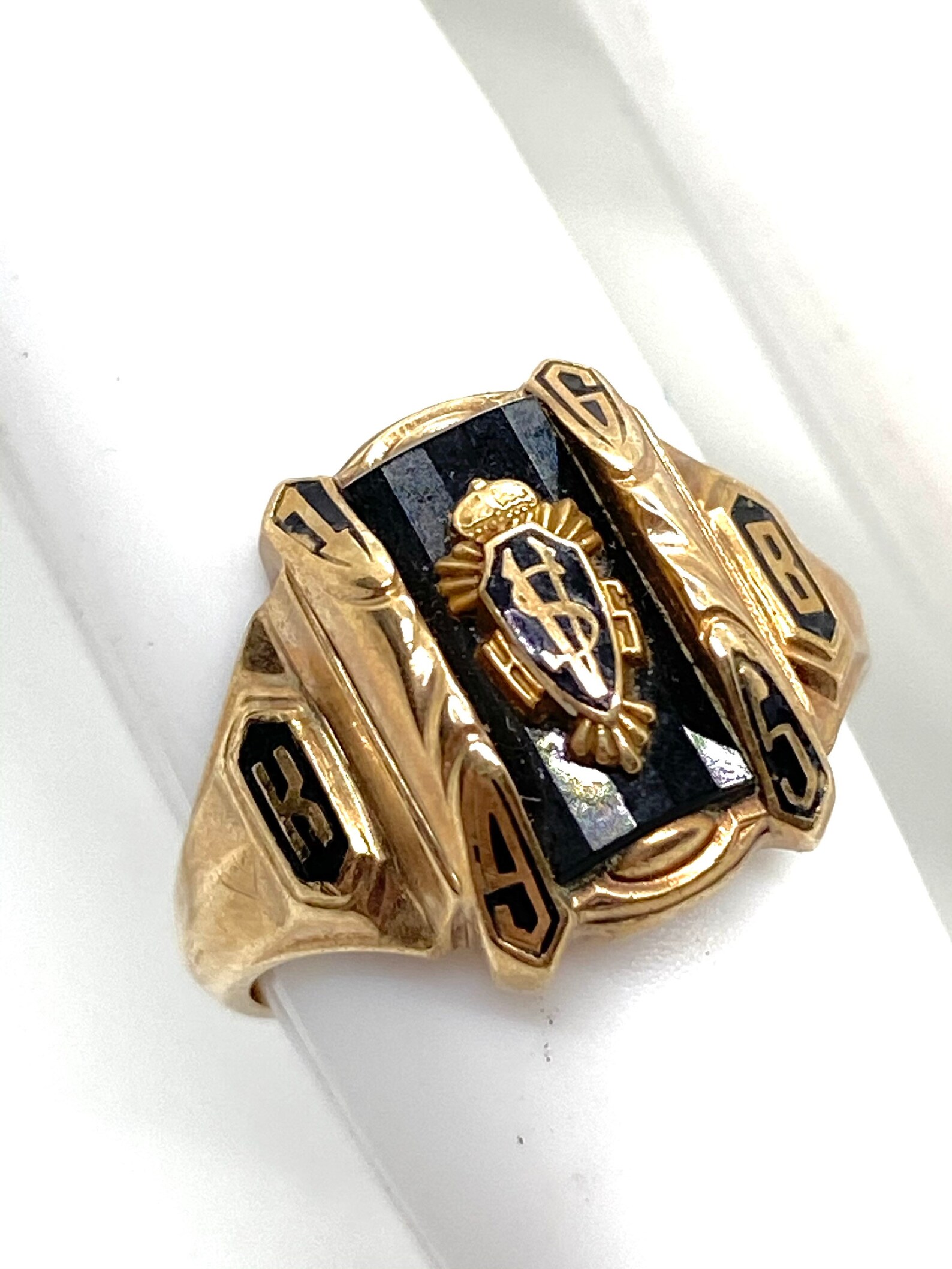 60s Jostens 10k Gold Ladies Class Ring 1965 Black Onyx Sz 6 Etsy