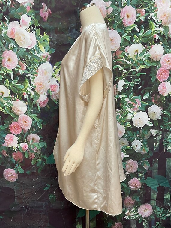 80s Val Mode Silver Liquid Satin Robe Large - Gem