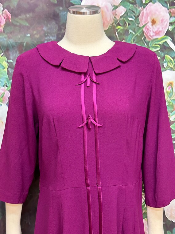 40s Plum Purple Day Dress Sensibly Young Fashions Plu… - Gem