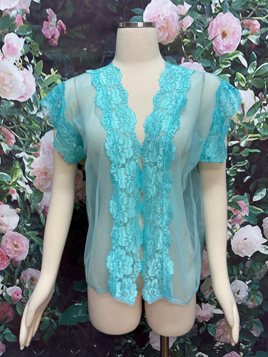 80s Blue Sheer Peignoir Robe Alana Gale Plus Size 2XL - Etsy