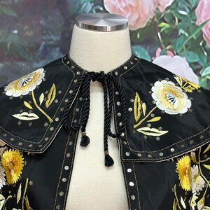 40s Black Satin Embroidered Spanish Cape Matador Antique Cloak - Etsy