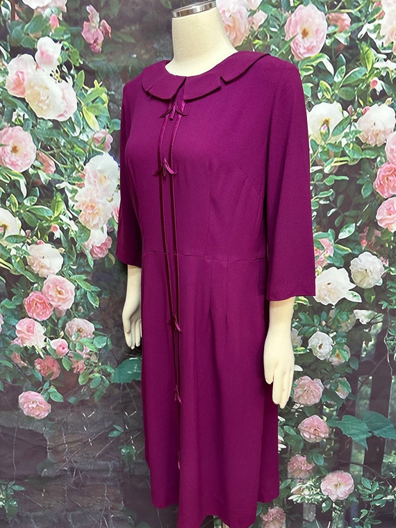 40s Plum Purple Day Dress Sensibly Young Fashions Plu… - Gem