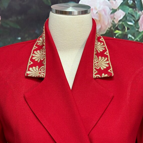 80s Positive Attitude Red Jacket Gold Embroidery - Gem