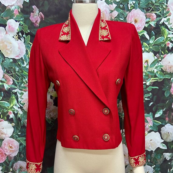 80s Positive Attitude Red Jacket Gold Embroidery - Gem