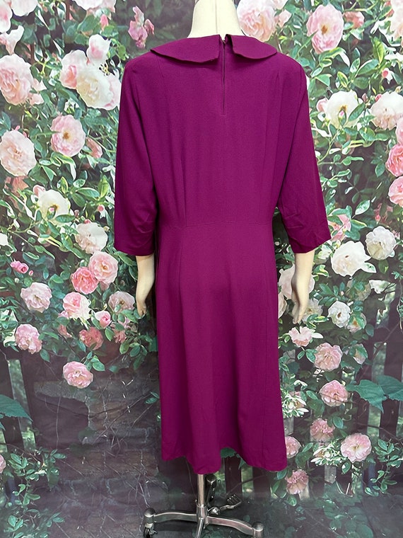 40s Plum Purple Day Dress Sensibly Young Fashions Plu… - Gem