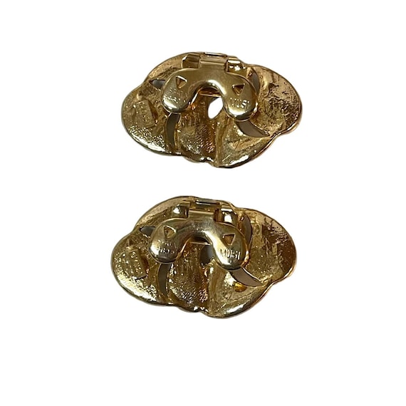 70s Musi Gold Glitter Freeform Shoe Clips Deadstock - Gem