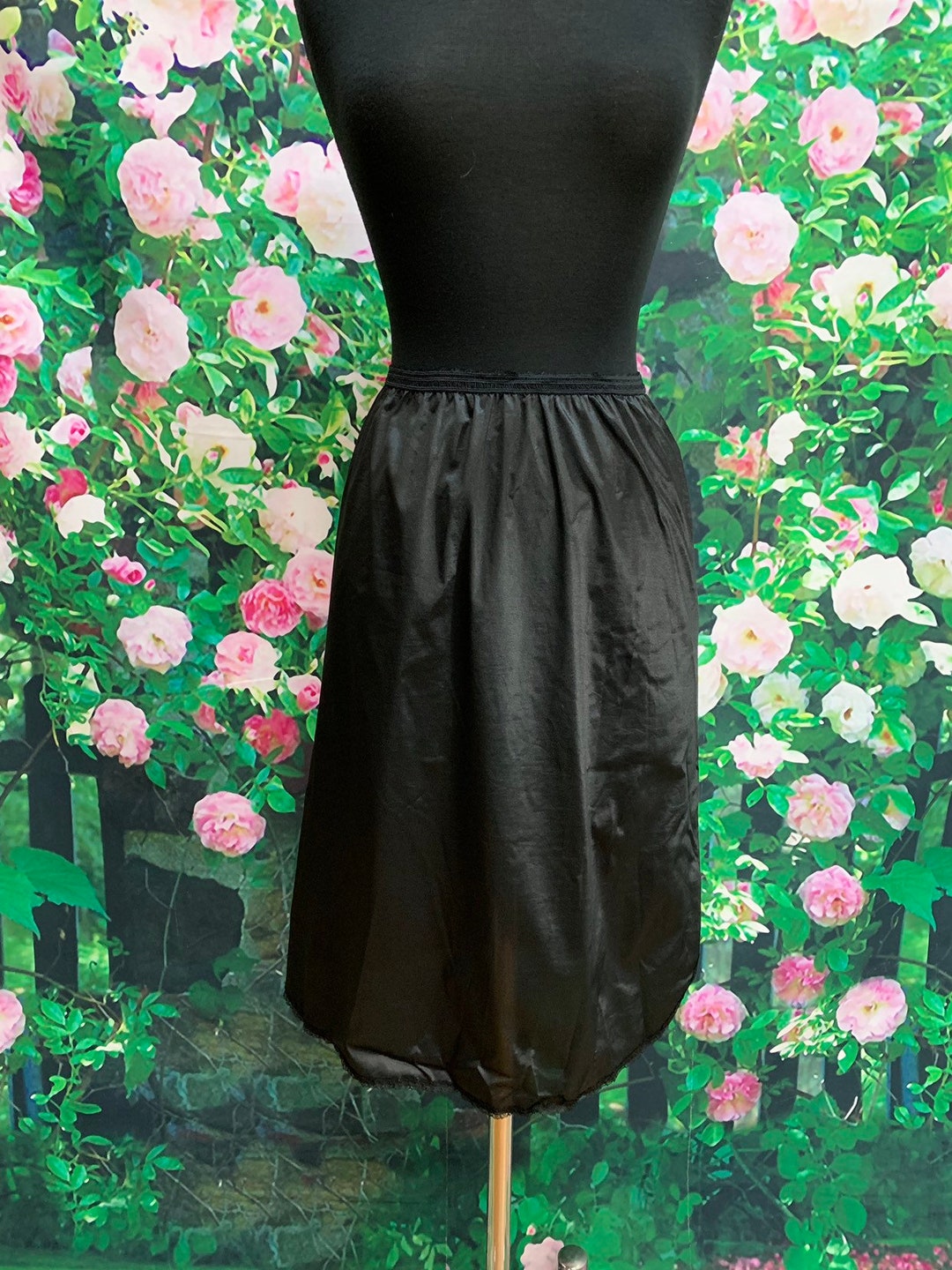 60s Henson Kickernick Black Satin Half Slip - Etsy
