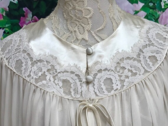 60s Claire Sandra Ivory Peignoir Lucie Ann Bridal Robe - Gem