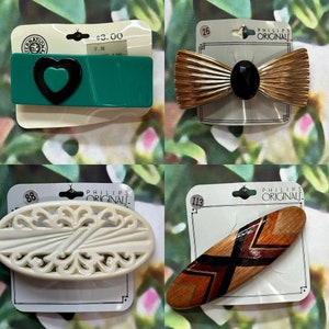 80s Vintage Plastic Barrette Hair Clips Surfboard Heart Bow Choice of ...