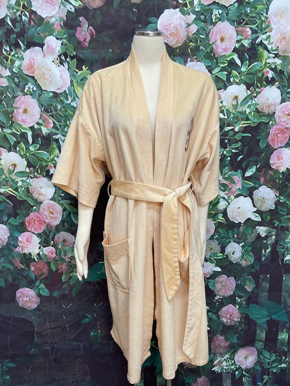 60s Royalcama Tan Monogrammed Letter R Robe - Gem