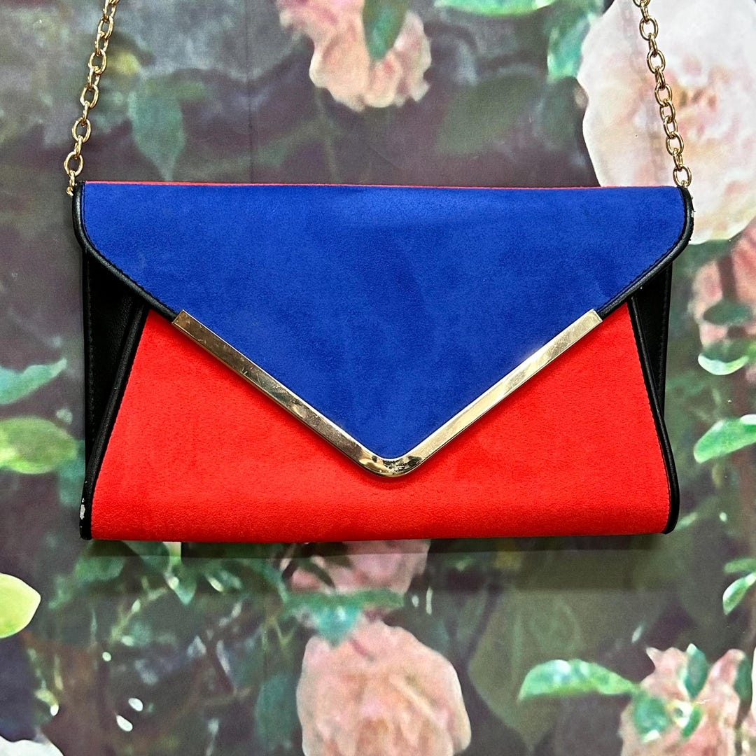 80s Aldo Suede Color Block Shoulder Purse - Etsy