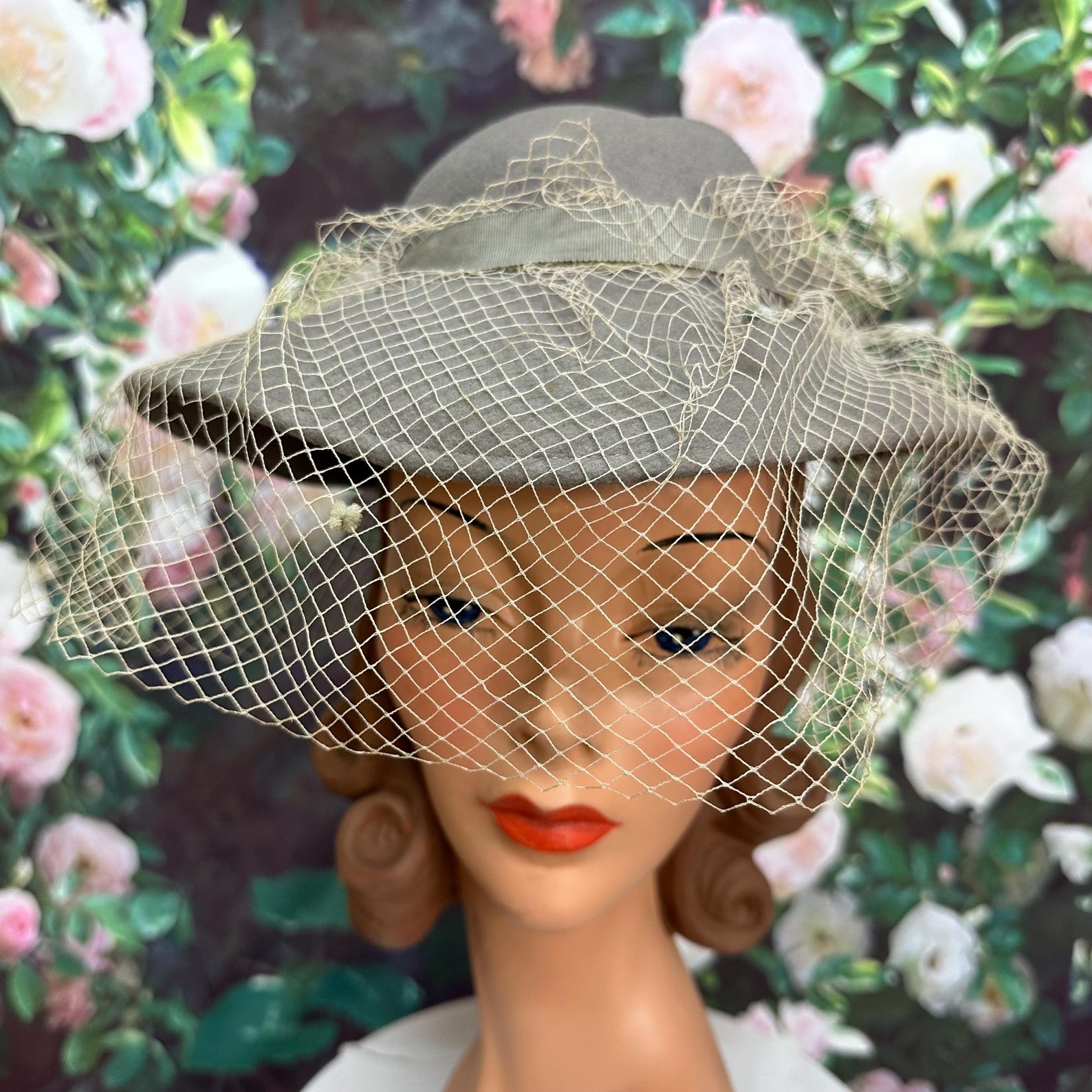 60s Gray Wool Netted Hat Lancaster - Etsy