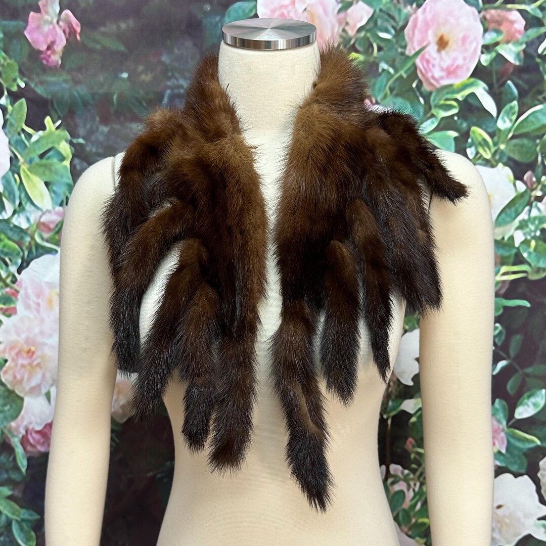 50s Mink Fur Tail Detached Collar - Etsy