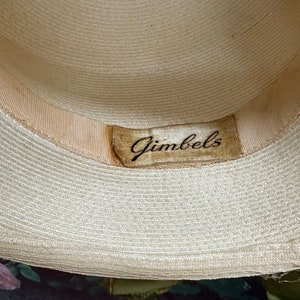 60s Gimbels Beige Straw Hat Dried Wildflower Band - Etsy