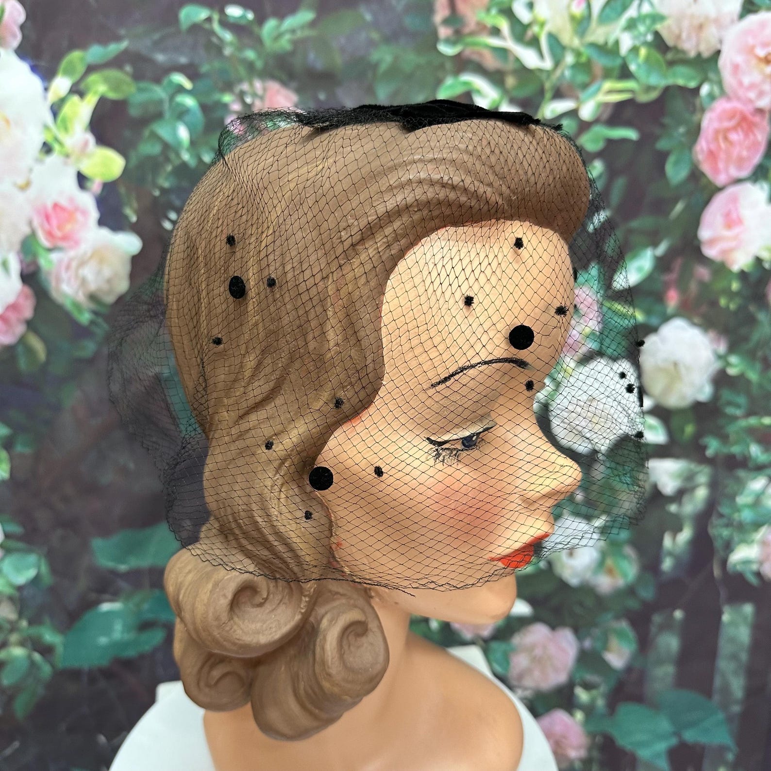 50s Black Net Velvet Polka Dot Whimsy Bow - Etsy