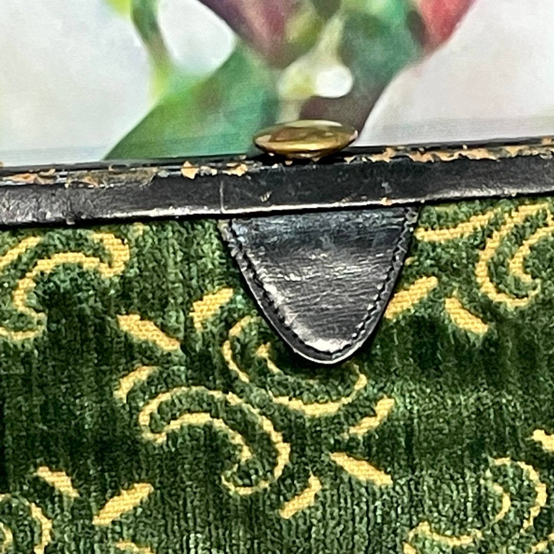 60s Mel Ton Green Carpet Bag Purse Tapestry - Etsy