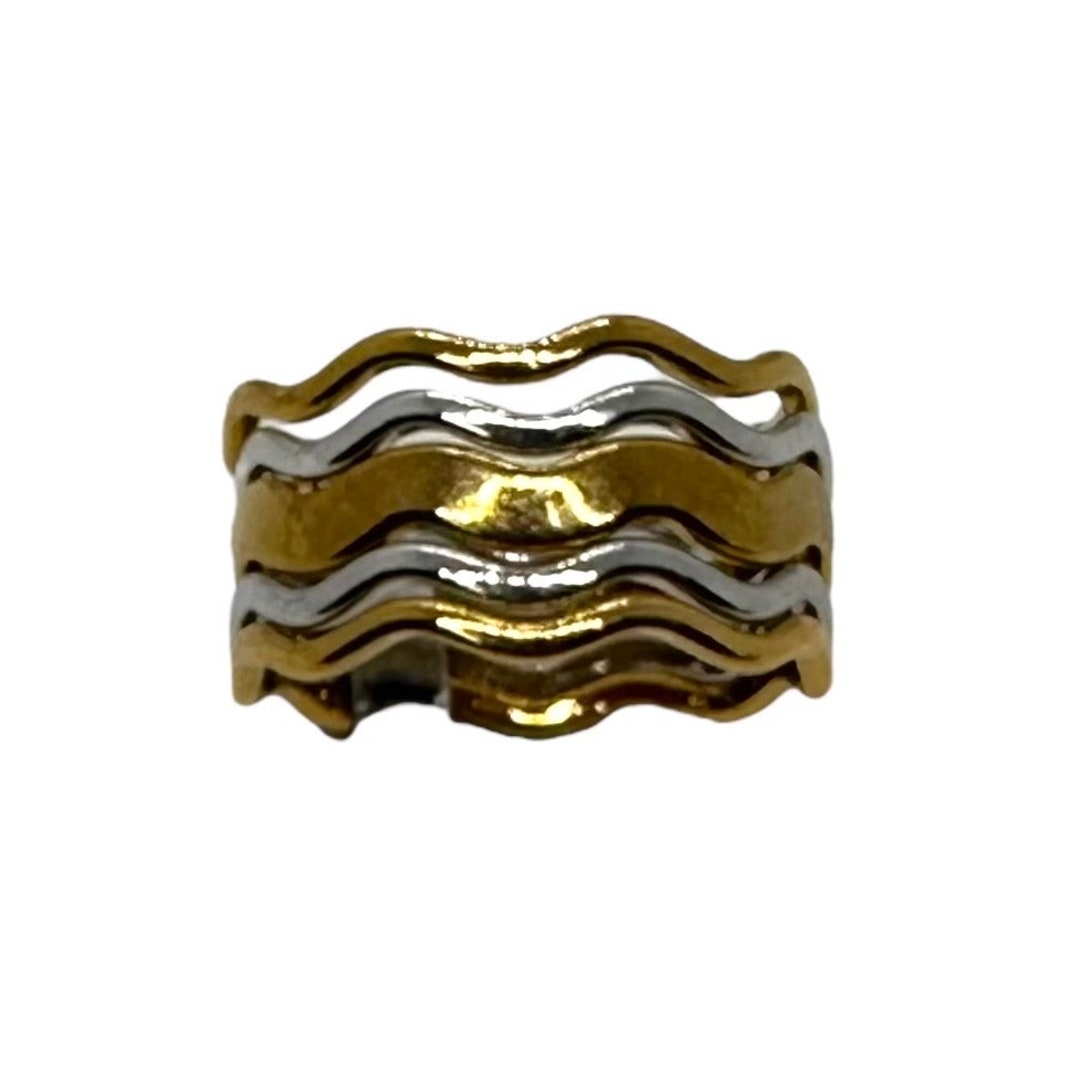 70s Avon Wave Band Two Tone Fashion Ring Deadstock - Etsy