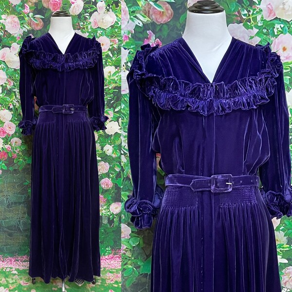 Velvet Dressing Gown - Etsy