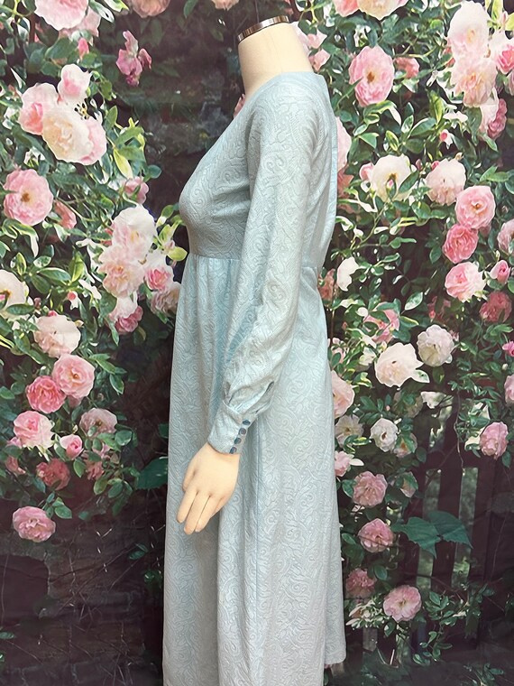 70s Powder Blue Lace Regency Maxi Dress XS - Gem