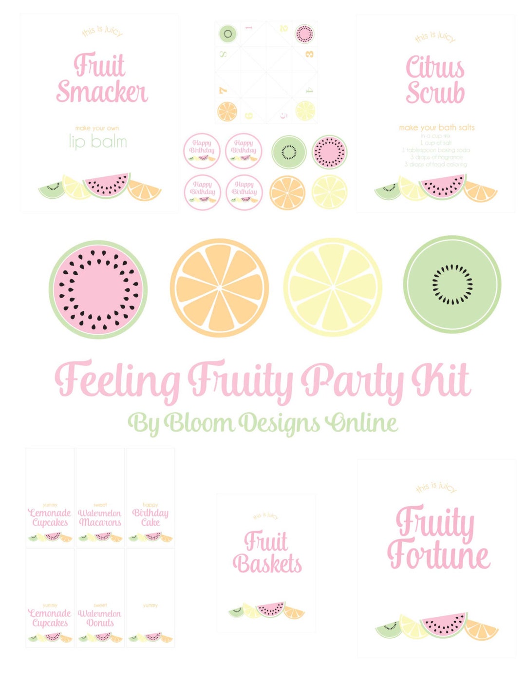Feeling Fruity- This is Juice Party- Complete Party Kit by Bloom - Etsy