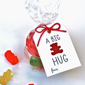BEAR HUG Valentines Tag and Topper - Etsy