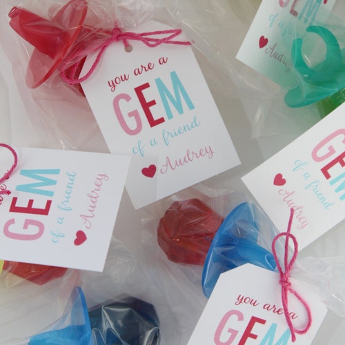 Gem of a Friend Valentine's Tag School Valentine's - Etsy
